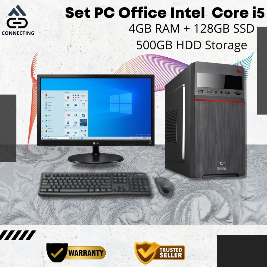 Jual Set PC Komputer Intel Core i5 RAM 4GB SSD Rakitan Office | Shopee Indonesia