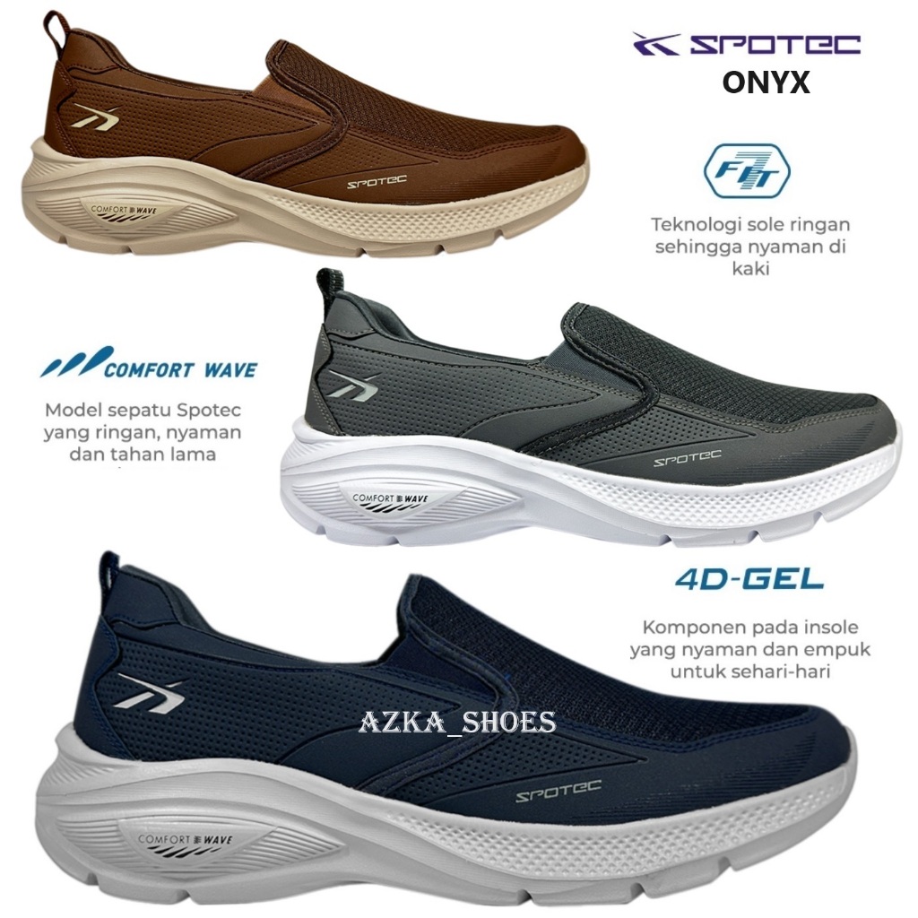 Jual SPOTEC ONYX | Sepatu Walking Slip on | Sepatu Santai | Sepatu ...