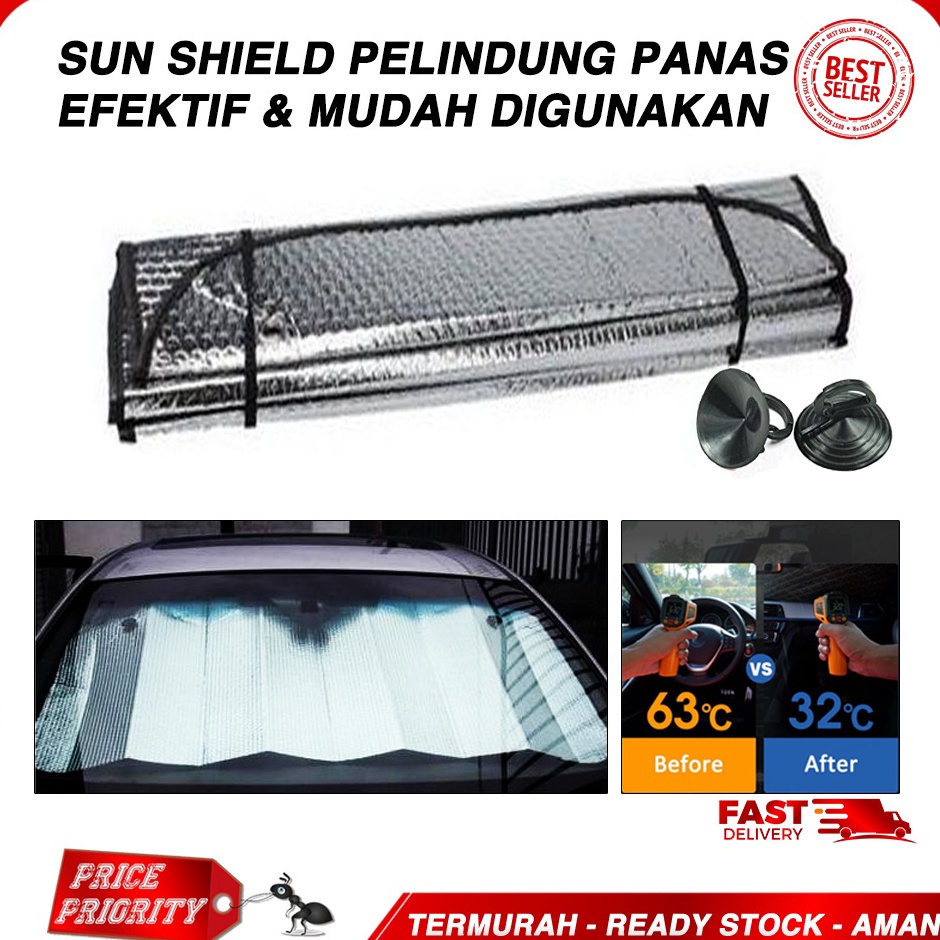 Jual Sun Shield Pelindung Panas Mobil Efektif Mudah digunakan UNIVERSAL ...
