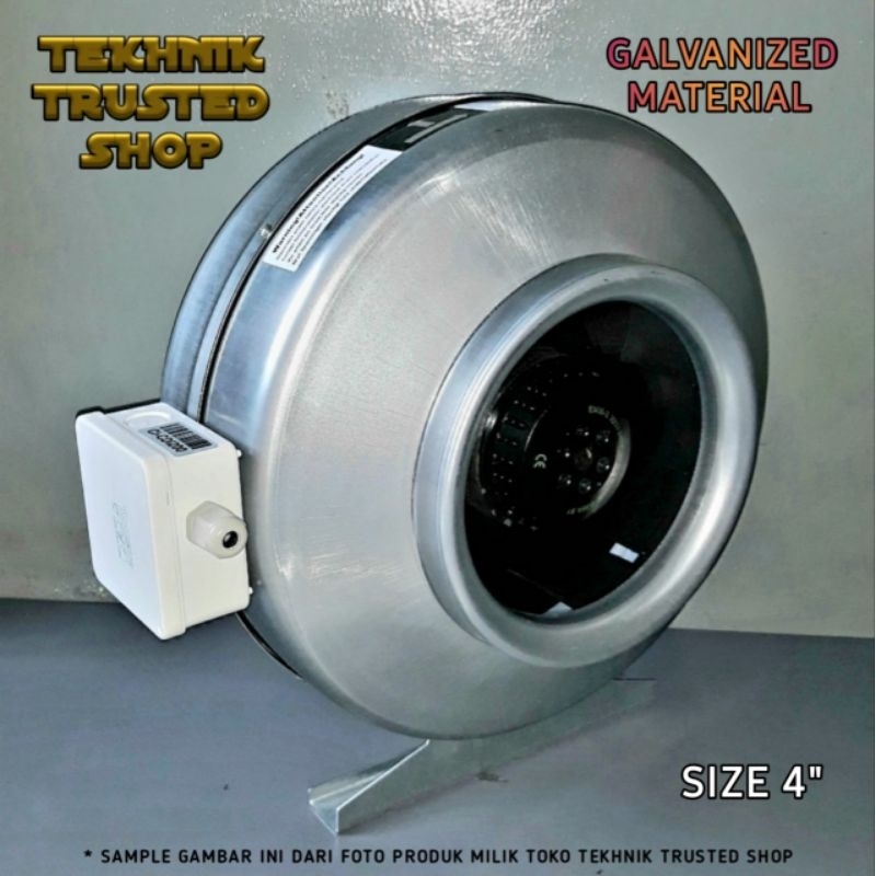 Jual Centrifugal duct inline fan 4" blower hisap dorong udara asap ...