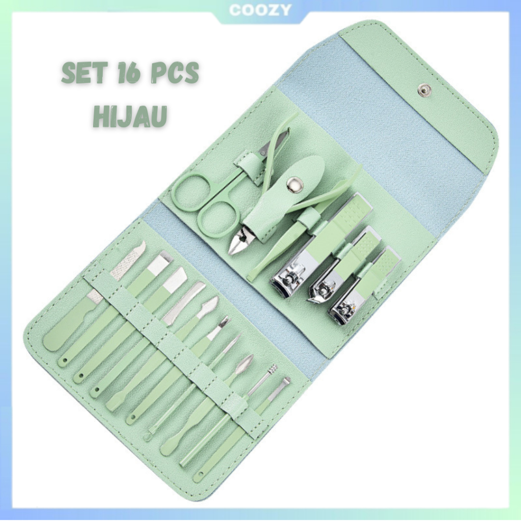 Jual Manicure Pedicure Premium Set Pouch 16 in 1 - Gunting Kuku Premium ...