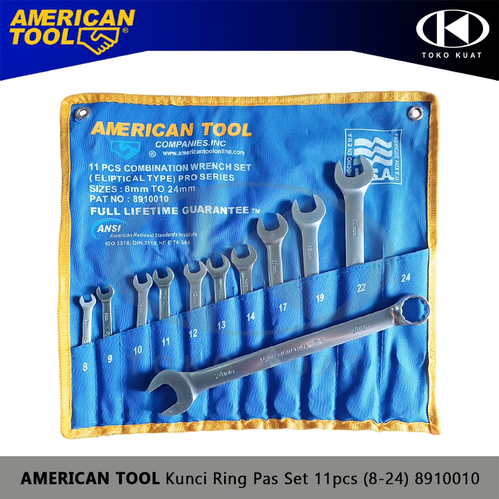 Jual Kunci Ring Pas Set 11pcs 8-24mm AMERICAN TOOLS Wrench Set ...