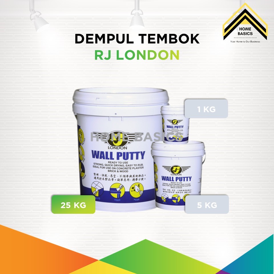 Jual Dempul Tembok RJ London Wall Putty 25 Kg / Pail / Plamir Tembok ...