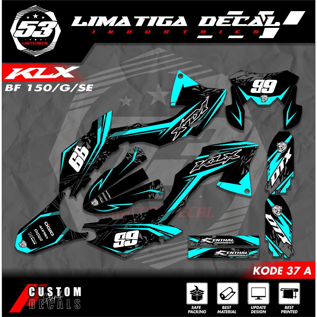 Jual Decal Sticker Motor Cross KLX 150 BF Fullbody-Dekal Stiker KLX BF ...