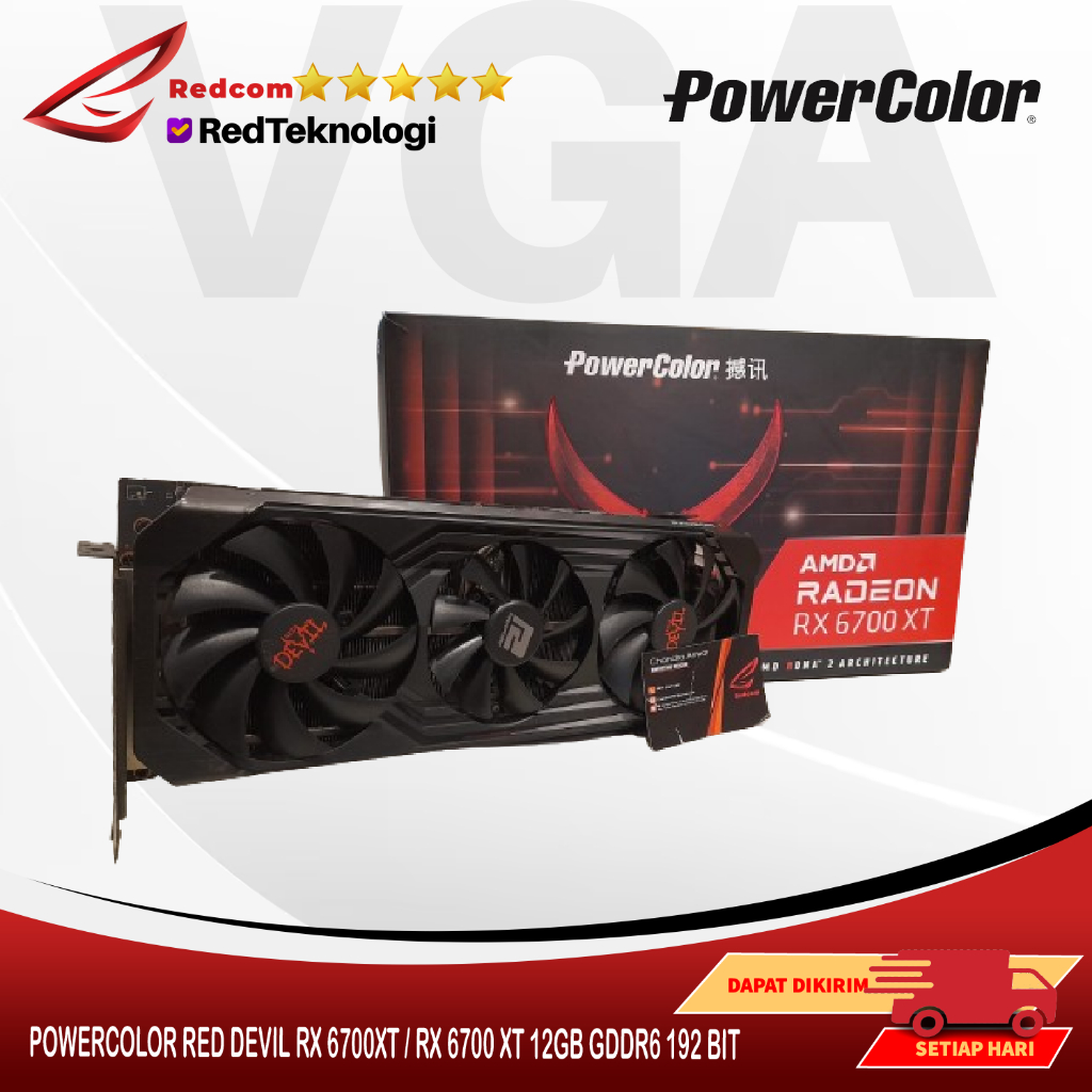 Jual POWERCOLOR RED DEVIL RX 6700XT / RX 6700 XT 12GB GDDR6 FULL BOX ...