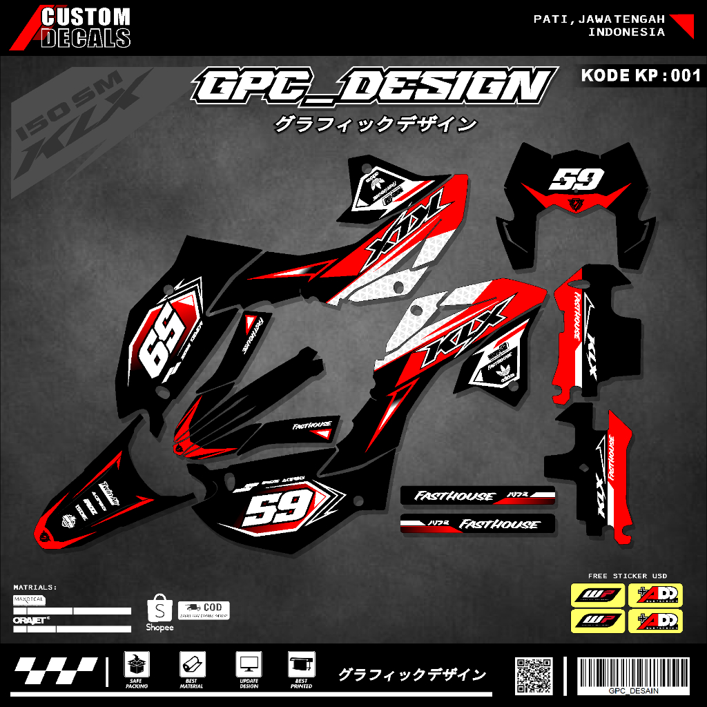 Jual Stiker Decal KLX 150 SM Full Body Terbaru 2023 - 2024 Custom Super ...