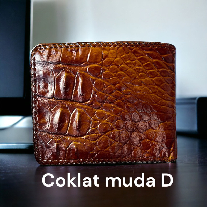 Jual dompet lipat pria kulit buaya full luar dalam (jahit rajut ...