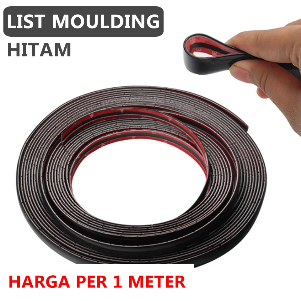 Jual List chrome moulding strip hitam jendela bumper lis pintu mobil ...