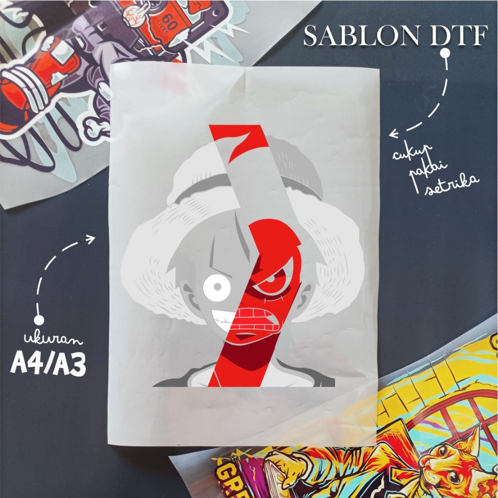 Jual SABLON SETRIKA DTF A4 A3 ANIME ONE PIECE2 | Shopee Indonesia