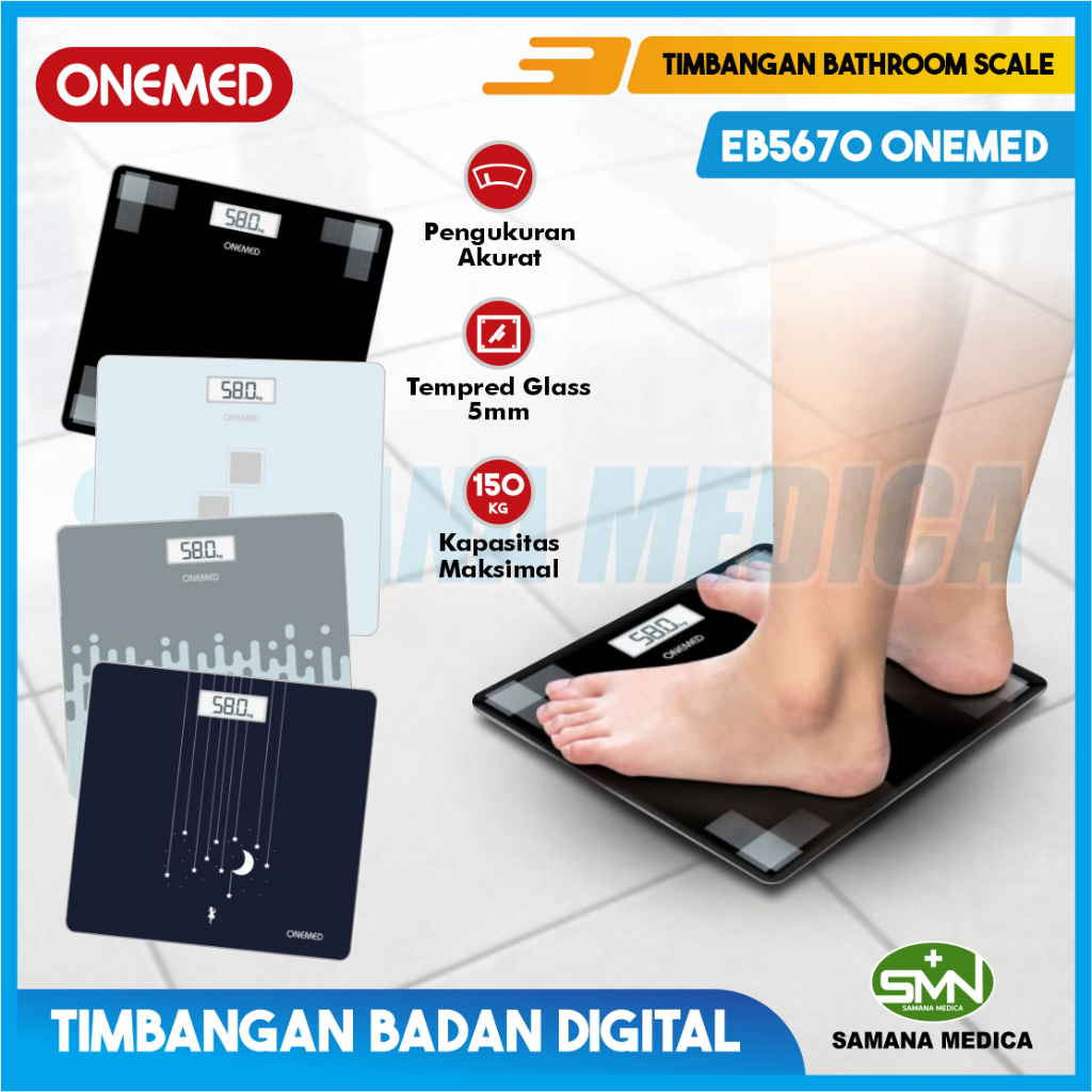 Jual Timbangan Berat Badan Digital ONEMED EB 5670 - Berat Max 150kg - 4 ...