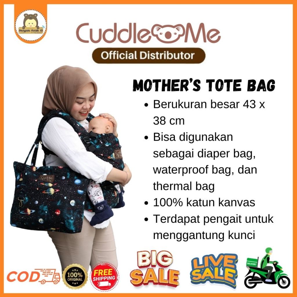 Jual ToteBag Mother's Tote Bag Cuddle Me Tas Bayi Multifungsi Tas ...