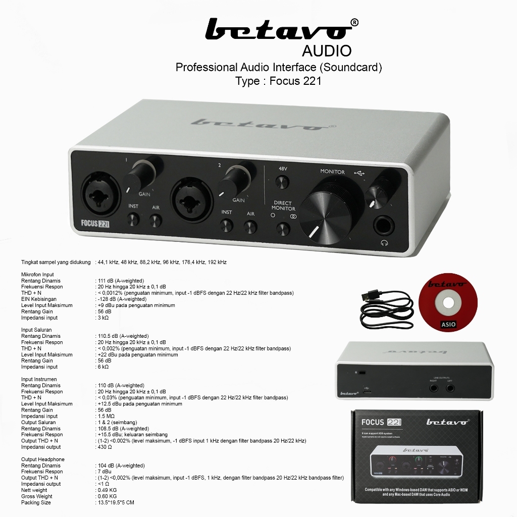 Jual Professional Audio Interface (Soundcard) Betavo Focus 221 | Shopee ...