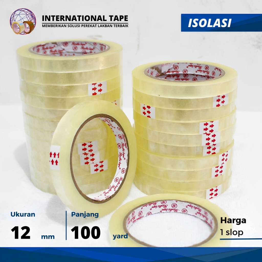 Jual ISOLASI BODHI TAPE" 12/24mm x 100 yard TAPE "SLOP" | Shopee Indonesia