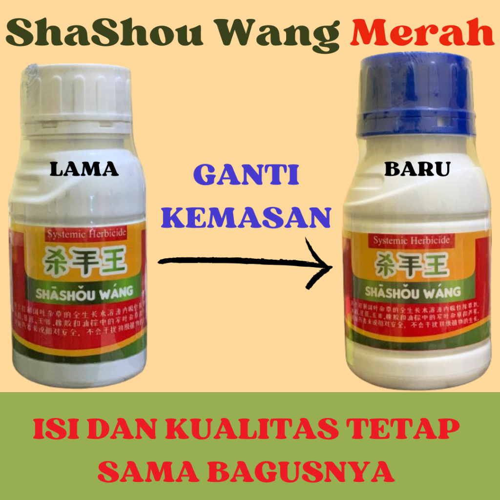 Jual Herbisida Sistemik Selektif Shashou Wang Merah isi 250 ML Paling ...