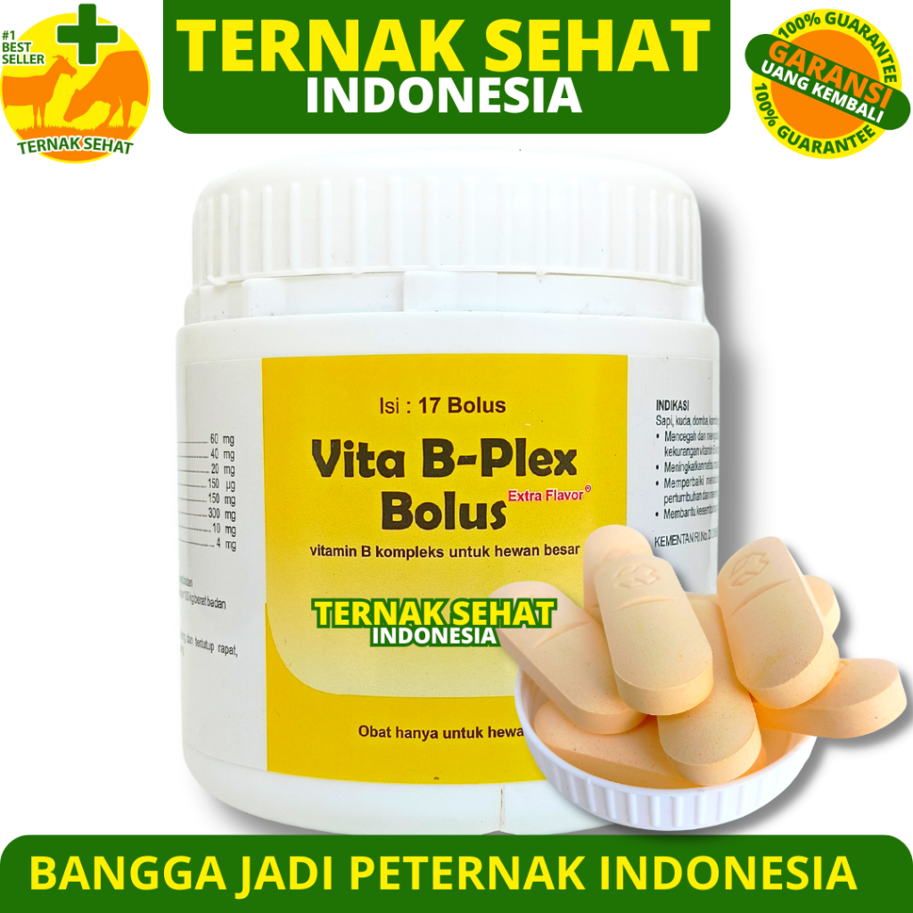 Jual VITA B PLEX BOLUS 17 BOLUS (1 POT) - Vitamin B Kompleks Hewan ...