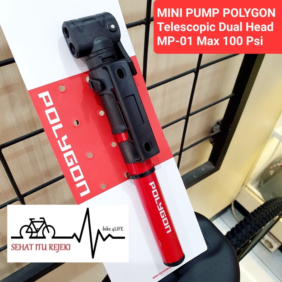 Jual POMPA MINI SEPEDA POLYGON MP-01 ALUMINIUM TUBE HIGH PRESSURE 100 PSI | Shopee Indonesia