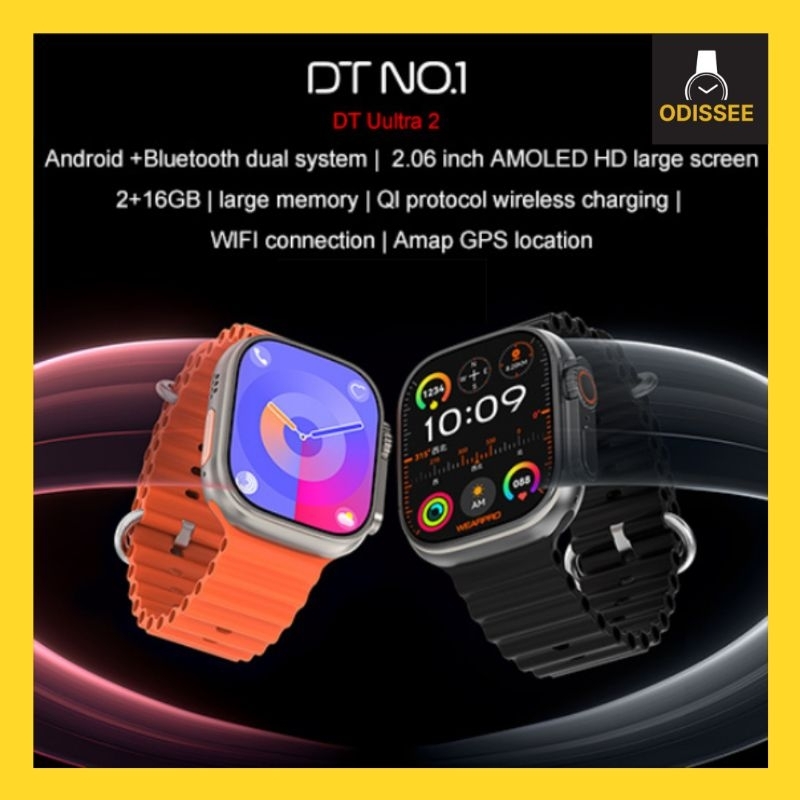 Jual DT No 1 DT ULTRA 2 ANDROID AMOLED SMARTWATCH 16GB WIFI MAPS ...