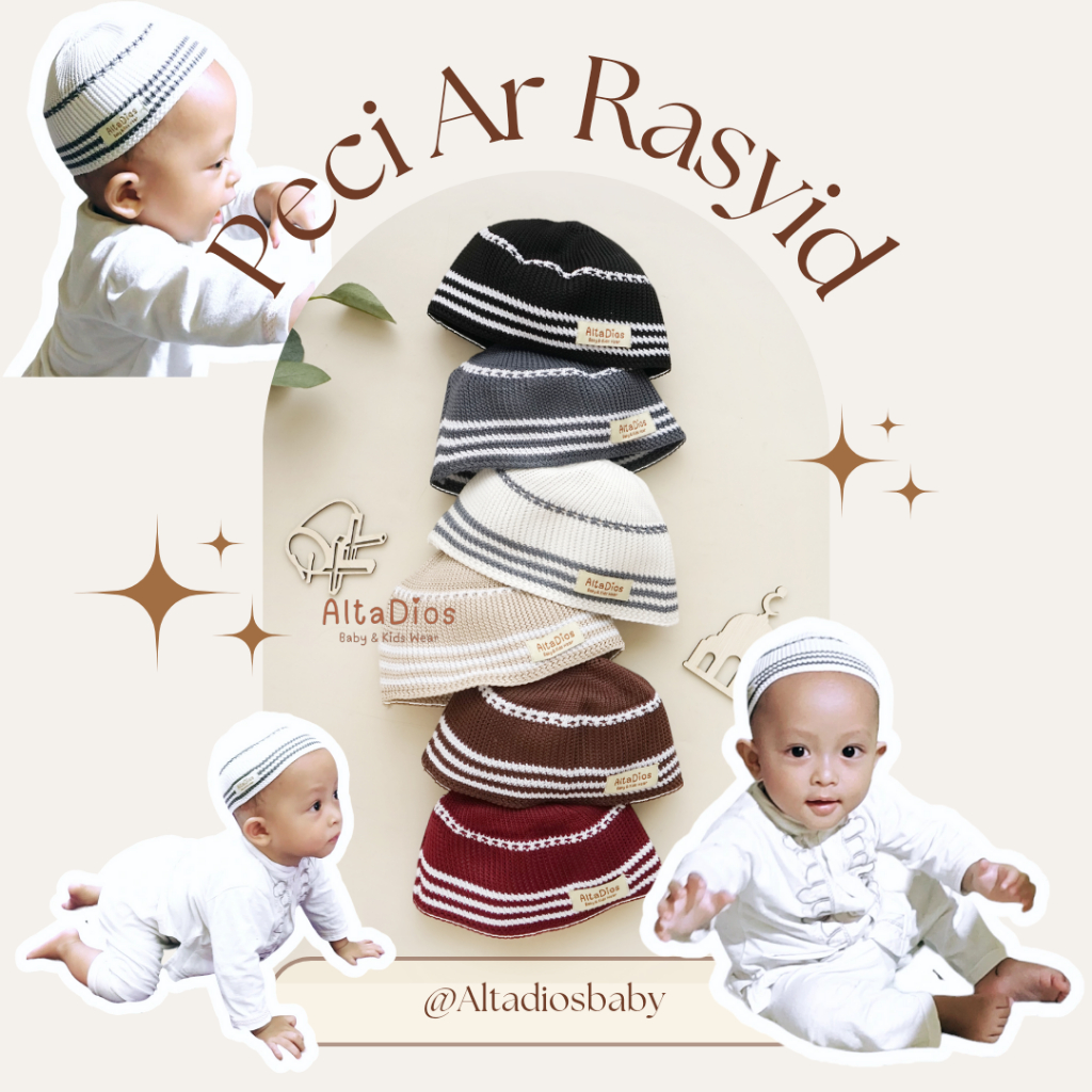 Jual [Altadiosbaby] Kado AR RASYID Peci Bayi Rajut Premium | Peci Anak ...