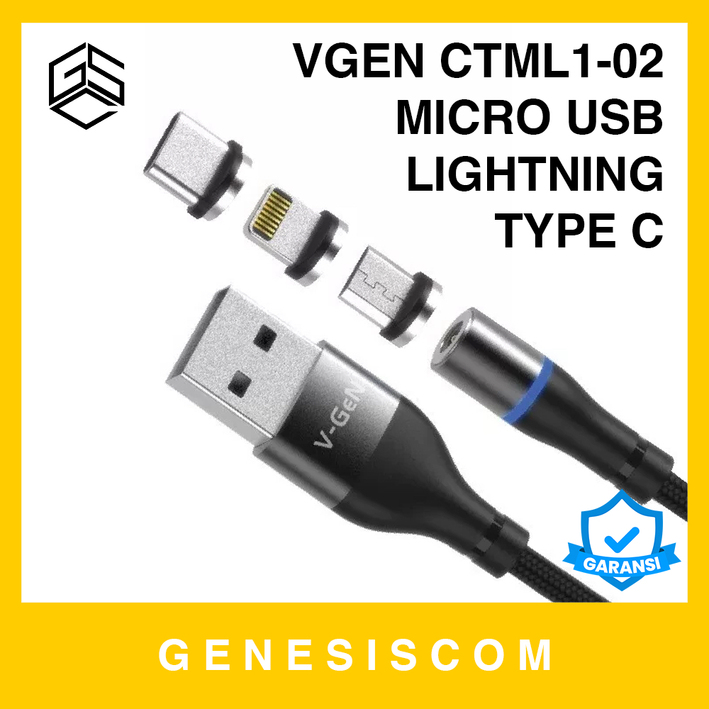 Jual Kabel Data VGEN CTML1-02 Micro USB+Type C+Lightning Android iPhone ...