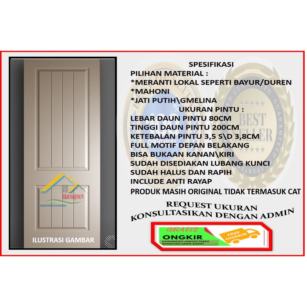 Jual KUSEN DAN PINTU MINIMALIS MODERN UK 80X200CM (90X205CM UK ...