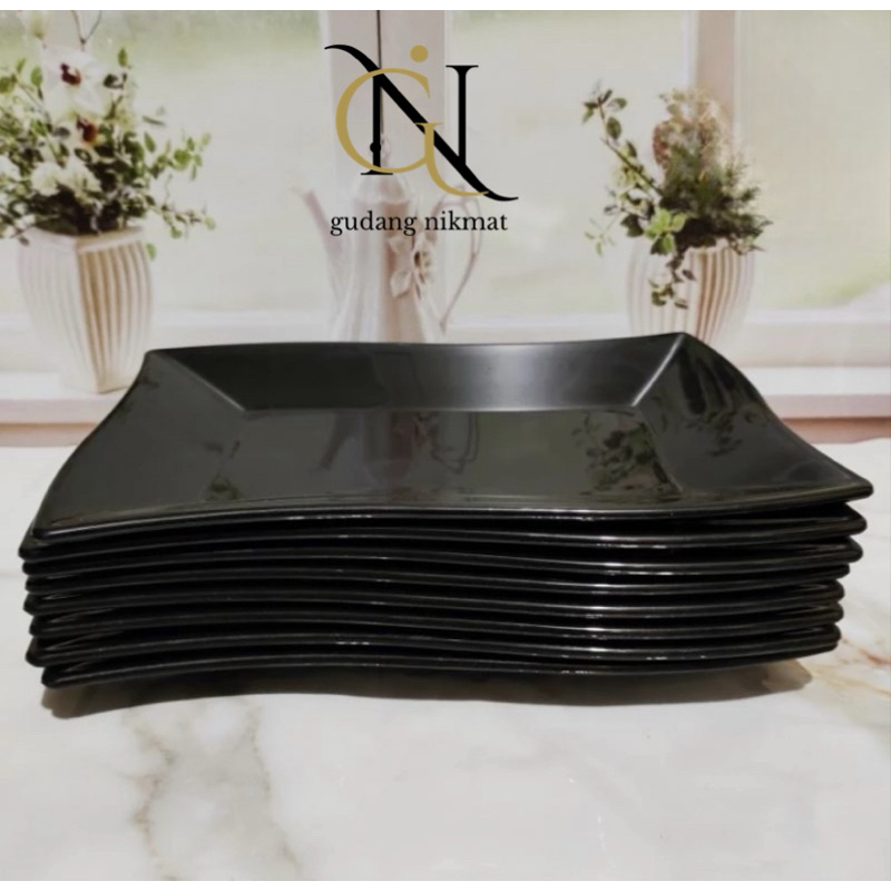Jual 12 PCS PIRING SAJI MELAMIN TEBAL PERSEGI PANJANG 28 CM PIRING SAJI ...