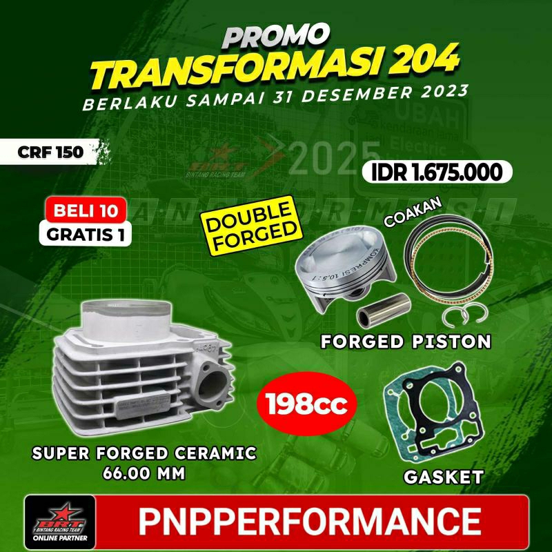 Jual Paket Bore Up Blok+Forged Piston BRT CRF 150/VERZA/NEW MEGA PRO MONO 66MM Ceramic (FREE ...