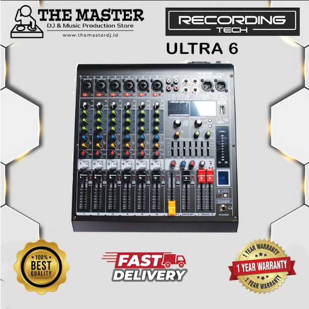 Jual Recording Tech ULTRA 6 ULTRA6 6 Channel USB Audio Mixer | Shopee ...