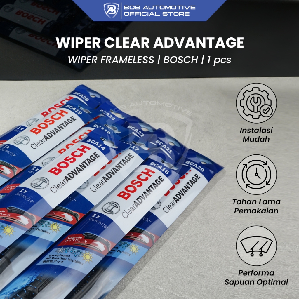 Jual Wiper Blade BOSCH Frameless Clear Advantage / Aerofit / Pisang Full Karet / Kipas Kaca ...
