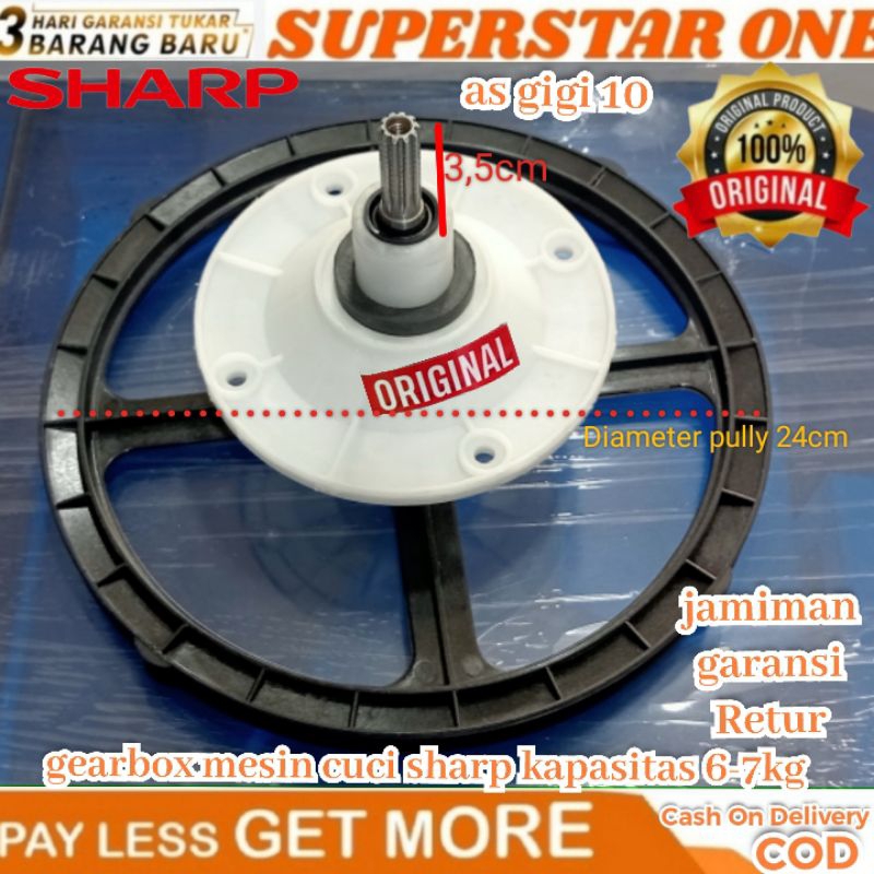 Jual Gearbox/girbox plus puly mesin cuci sharp 2 tabung/gearbox puley ...