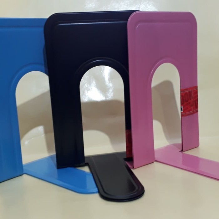 Jual standar buku, book end, stand book, pembatas buku besi, penyangga ...