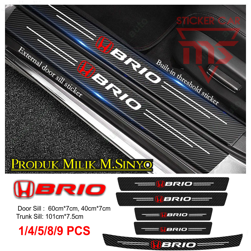 Jual stiker brio sticker sillplate mobil honda brio karbon 3d pelindung ...