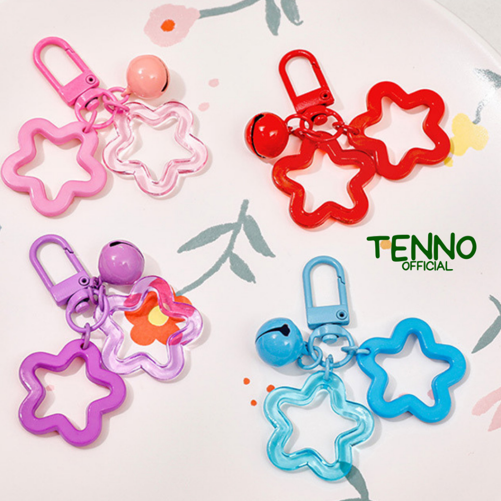 Jual TENNO Gantungan Kunci Bintang Lonceng Korea Keychain Star Bell ...