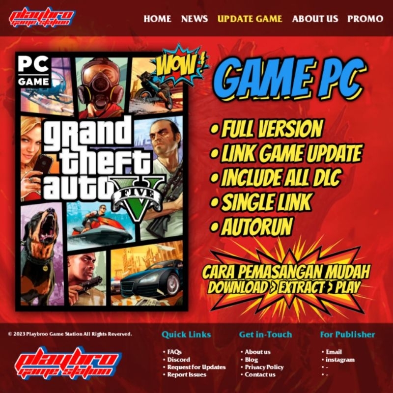 Jual Grand Theft Auto 5 ( GTA 5 ) - Game PC/Laptop (Download to Play ...