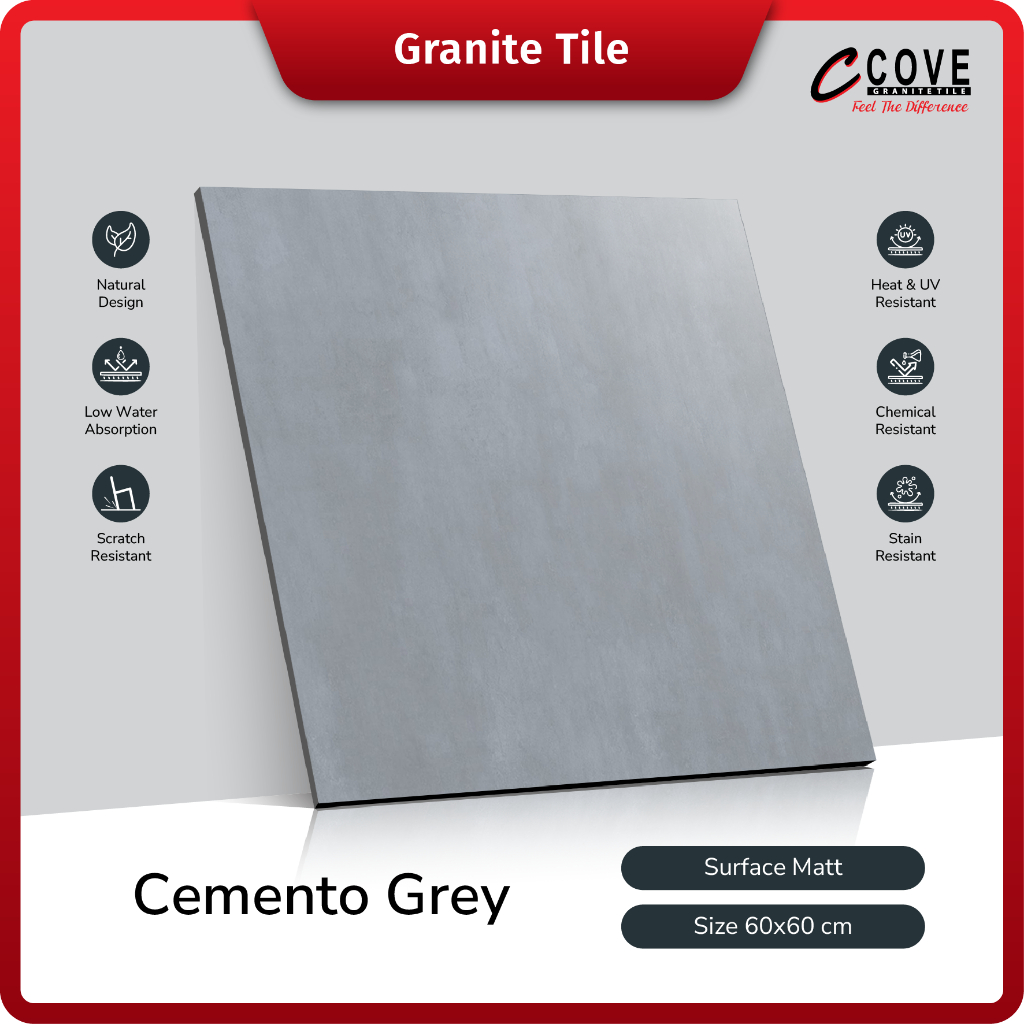 Jual Cove Granite Tile Cemento Grey 60x60 Granit Lantai Outdoor Kamar ...