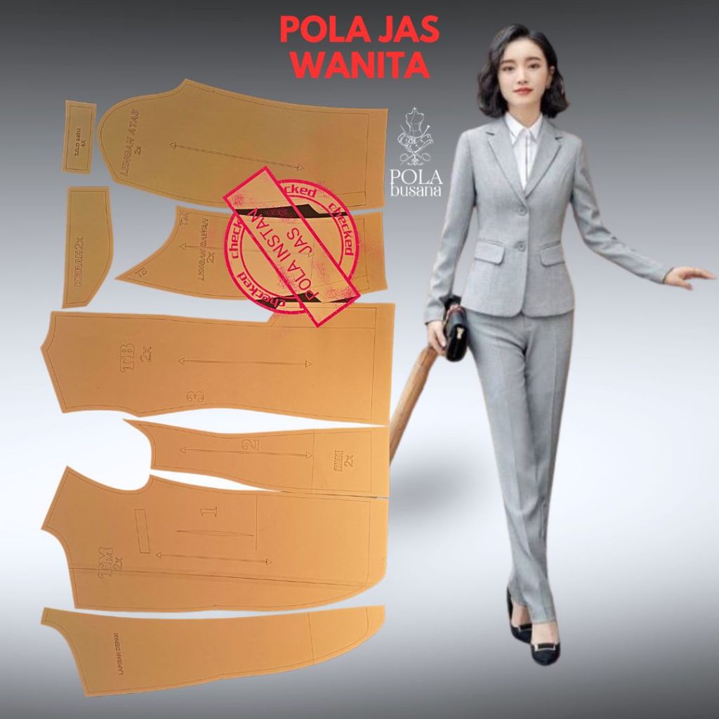 Jual Pola baju pola jahit Pola Jas WANITA DEWASA Pola Instan | Shopee ...