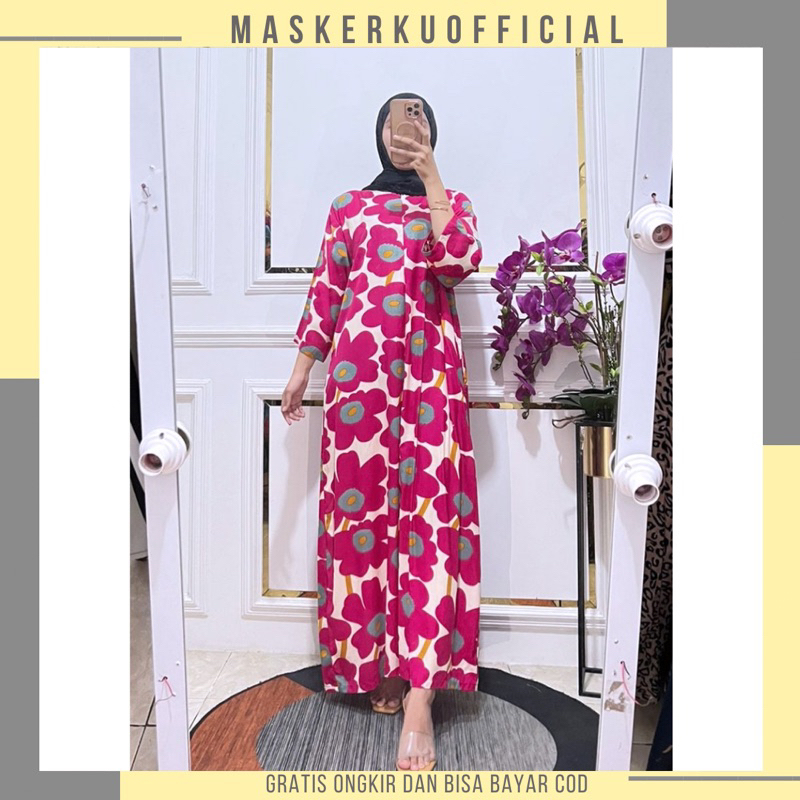 Jual Daster Gamis Motif Lengan 3/4 | Daster Busui Friendly | Homedress ...