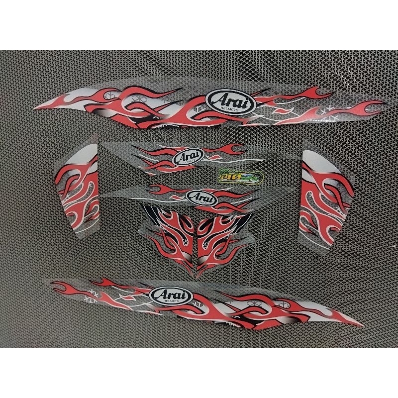 Jual Striping Sticker Mio j transparan design motif costume Arai Api ...