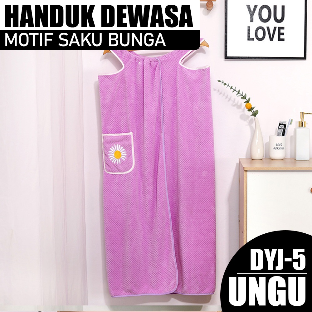 Jual AiHome Handuk Dress Kimono Dewasa Handuk Baju Motif Saku Bunga ...