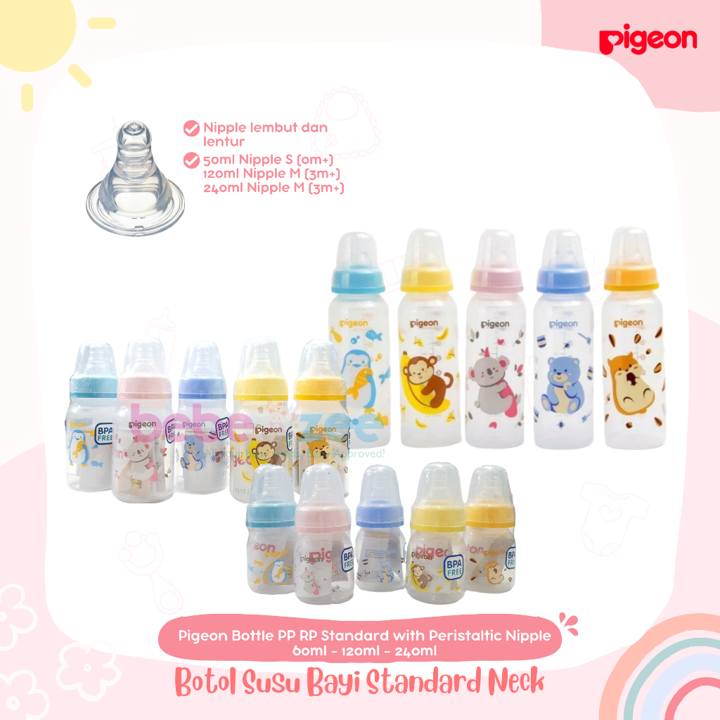 Jual PIGEON Botol Susu Dot Bayi Peristaltic Nipple PP RP Standar MM ...