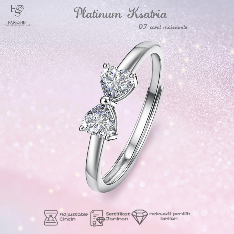 Jual Cincin Wanita Pandora moissanite Lapis Emas 18K Sterling Silver ...