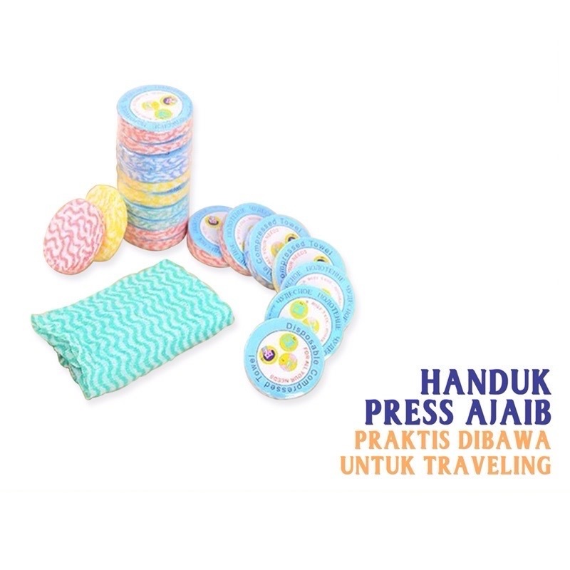 Jual COMPRESSED DISPOSABLE TOWEL Mini Colorful / Handuk Kompres Sekali ...