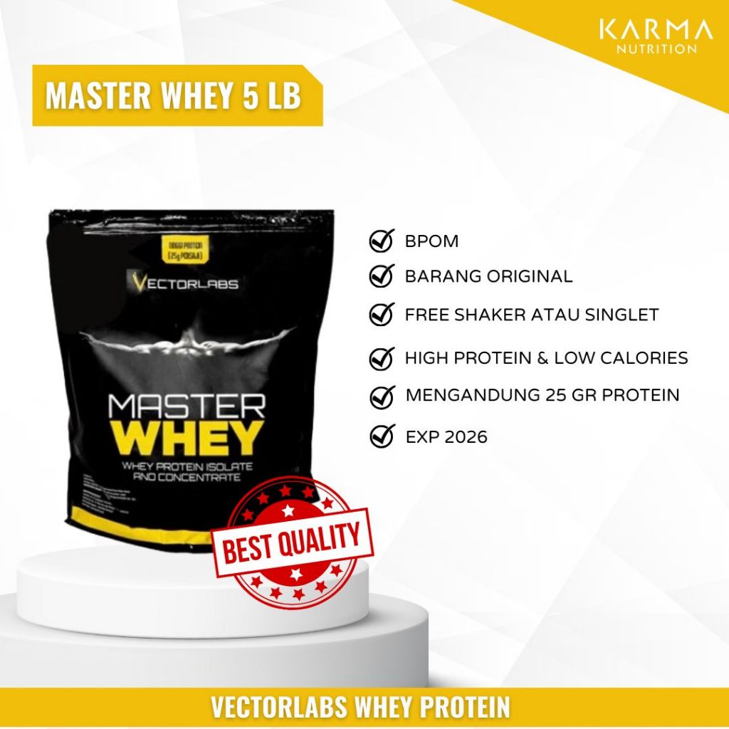 Jual VECTORLABS MASTER WHEY 5 LB 2250 GRAM 2.25 KG WHEY PROTEIN ISOLATE ...