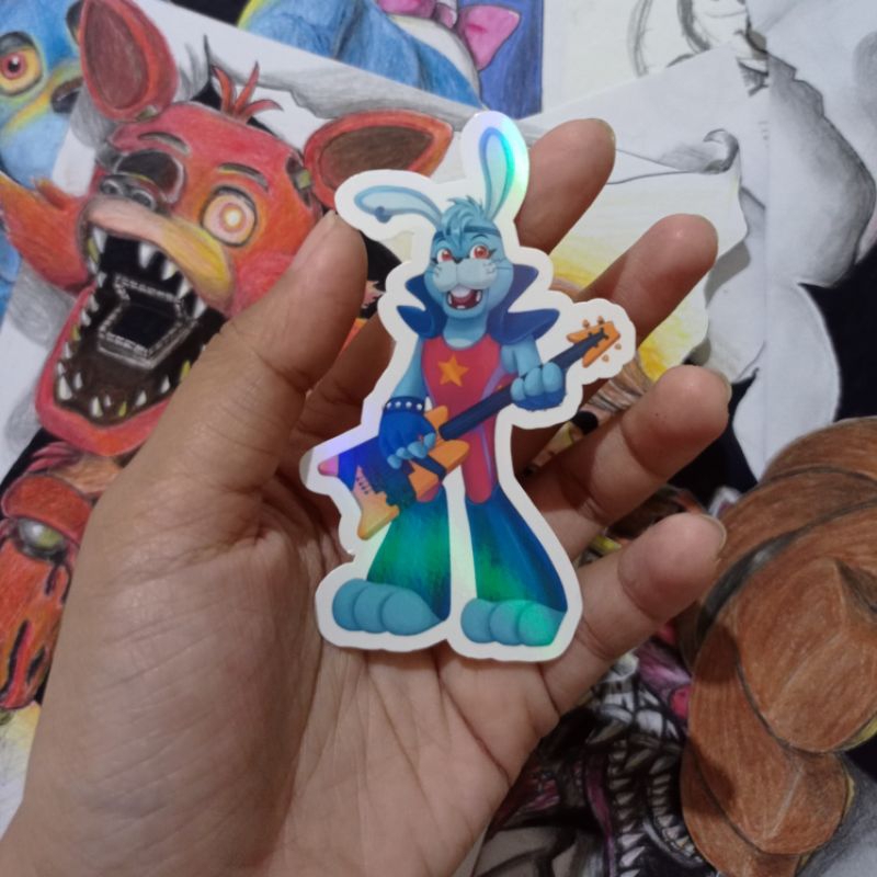 Jual Sticker hologram FNaF Security Breach Glamrock Bonnie | Shopee ...