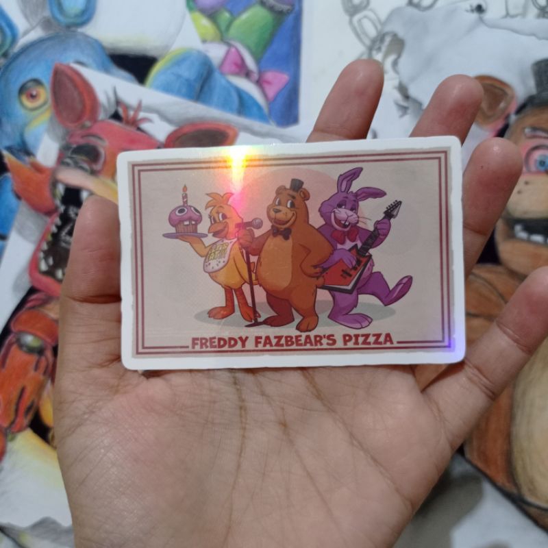 Jual Sticker Hologram FNaF Freddy Fazbear's Pizza band | Shopee Indonesia