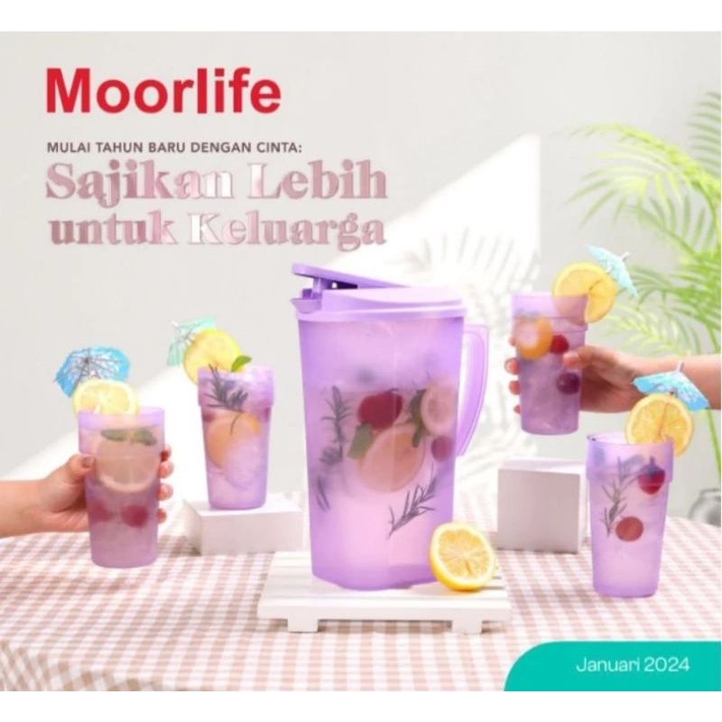 Jual moorlife familia set ( jug 2L + Tumbler 370ml 4pcs ) | Shopee ...