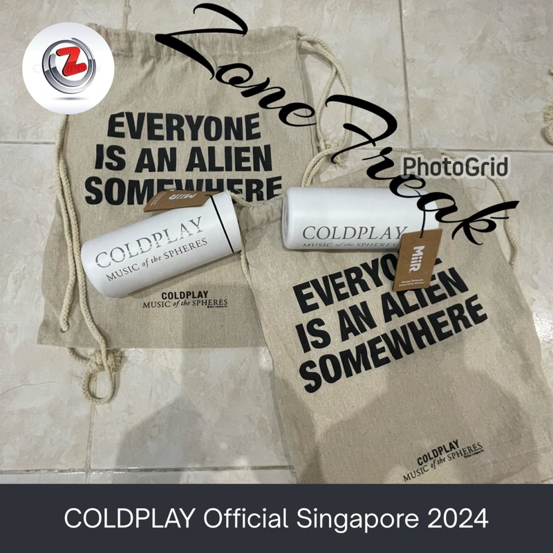Jual Tumbler & Bag COLDPLAY Official Merchandise 2024 Singapore ...