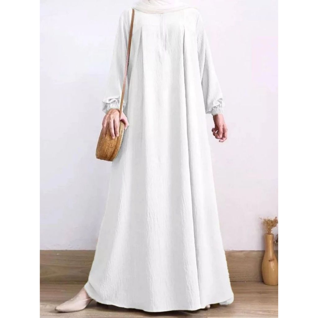 Jual Others Sakinah Maxi Dress Baju Gamis Wanita Model Abaya Simple Elegan Modern Bahan Crinkle ...