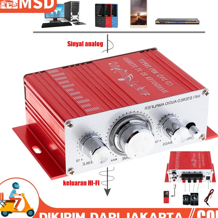 Jual EfC Ampli Mini HiFi Stereo Power Amplifier 12V 2W 2 Channel Power ...