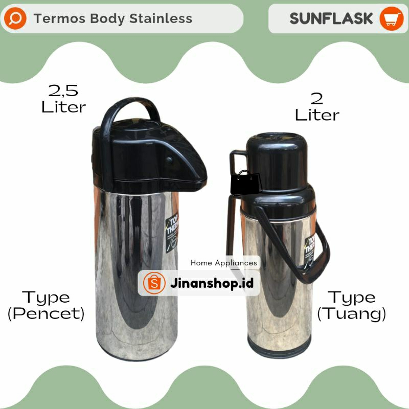 Jual Termos Stainless 2 Liter 2,5 Liter Termos Air Panas Stainless ...