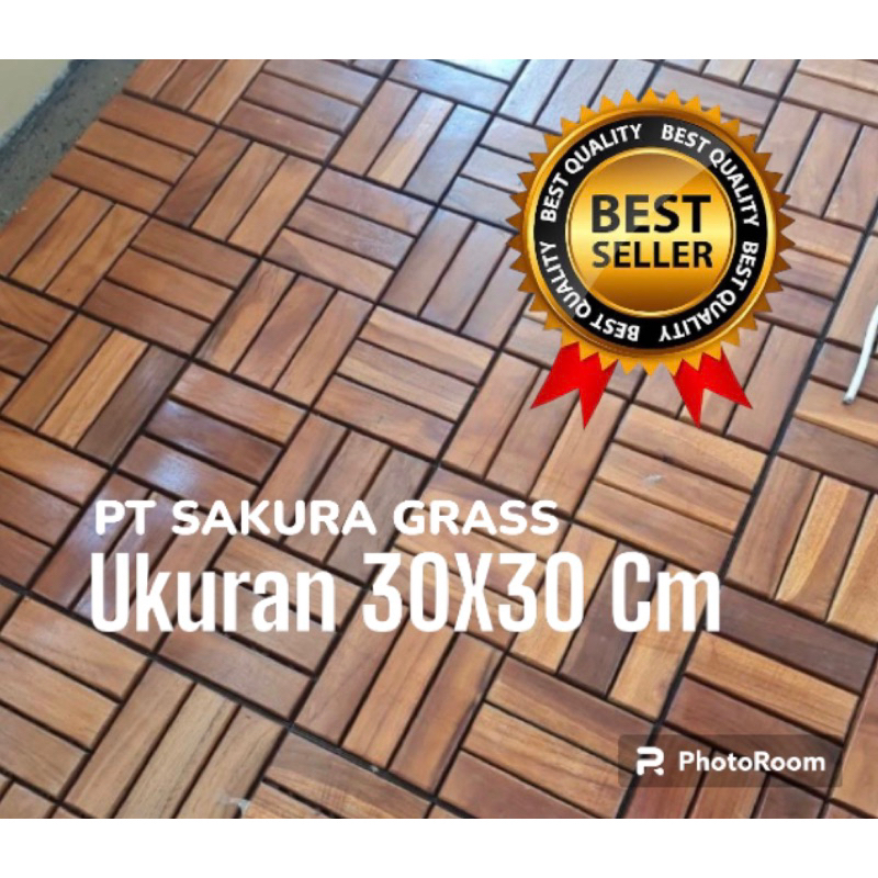 Jual GROSIR LANTAI KAYU - DECKING TILE KAYU JATI UKURAN 30X30 CM ...